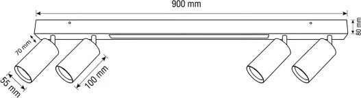 BRILAGI - LED Bodové svítidlo SELE 4xGU10/30W/230V + LED/20W černá