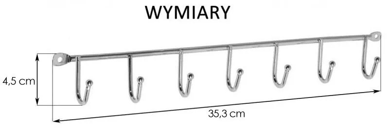 Erga příslušenství, 7-háček na ručníky, chromová, ERG-YKA-E.WK7