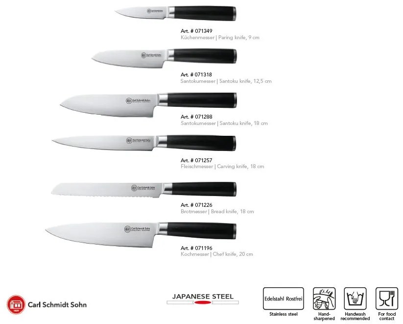 CS SOLINGEN Nůž santoku damascénská nerezová ocel 18 cm KONSTANZ CS-071288