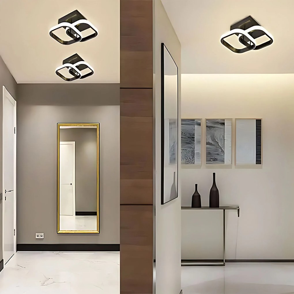 Toolight Toolight, LED stropní svítidlo 23x23cm, 22W, 3000K, LHJ074-C, černá matná, OSW-50034