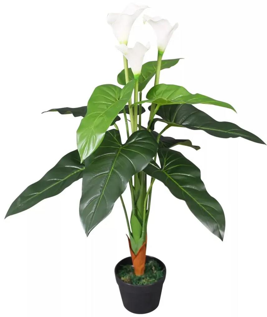 244445 vidaXL Umělá rostlina kala s květináčem 85 cm bílá