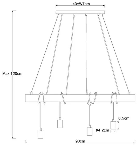 Globo 15439-4 - Lustr na lanku AUSTON 4xE27/60W/230V