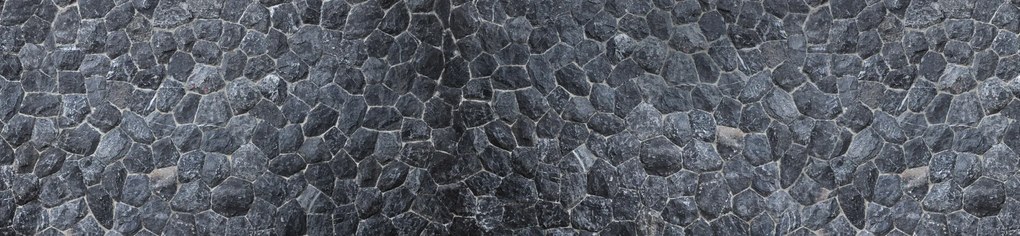DIMEX | Fototapeta do kuchyně Černá kamenná zeď KI-260-252 | 260 x 60 cm | černá, šedá