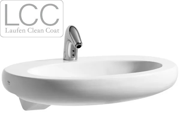 Alessi One umyvadlo polozápustné 75 x 50 cm s otvorem bílé+LCC, Laufen