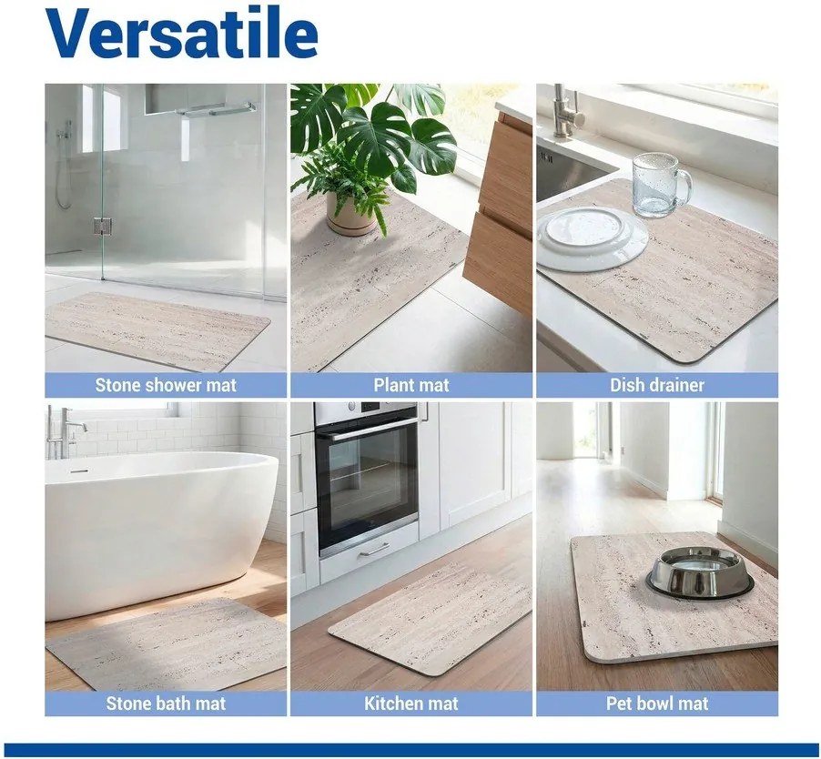 Světle hnědá z křemeliny koupelnová předložka 50x80 cm Puna – Wenko