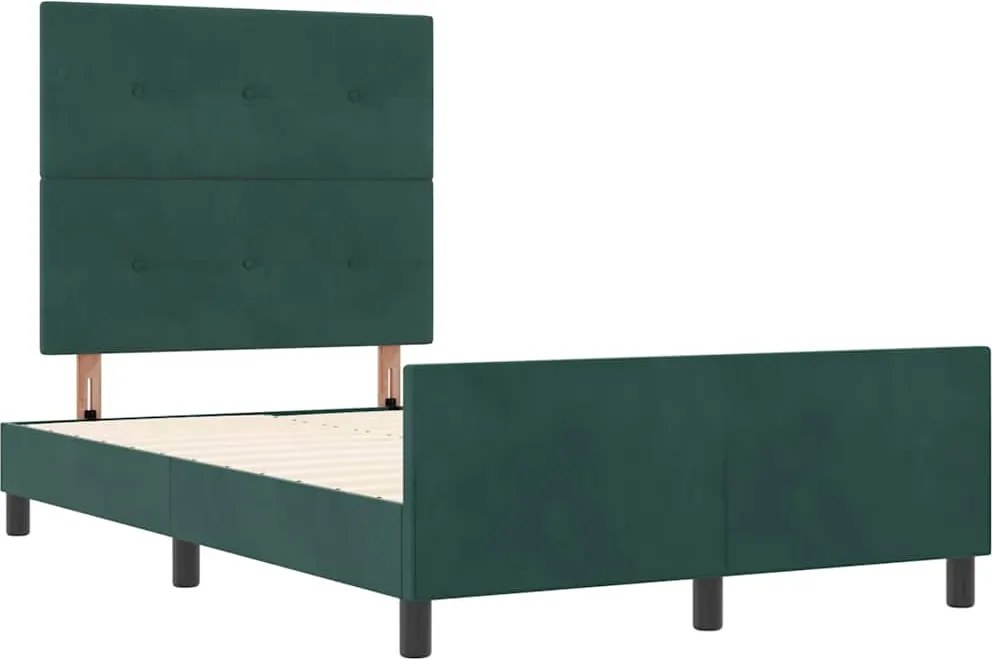 Postel s boxspringem s čelo Tmavě zelená 120 x 200 cm samet 3344936
