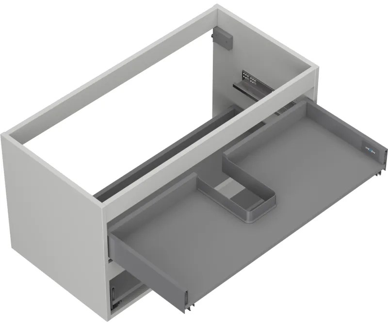Mexen Box-A, závěsná skříňka 90 cm, 2 zásuvky, matná šedá, 91AX0-0900-470-2-62
