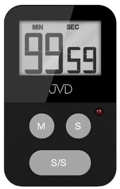 JVD Černá digitální kuchyňská minutka JVD DM269.2