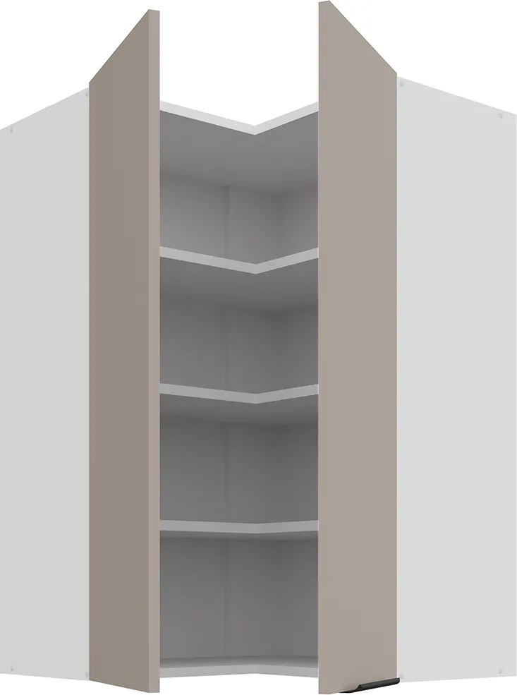 ARIA lb | horní kuchyňská skříňka 60x60 GN-90 2F (90°) rohová s policemi | VYSOKÁ | 60x60 cm | bílá/béžová