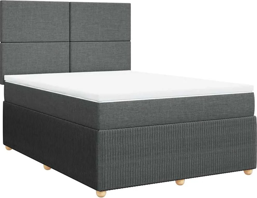 Box spring postel s matrací tmavě šedá 140x200 cm textil 3294373
