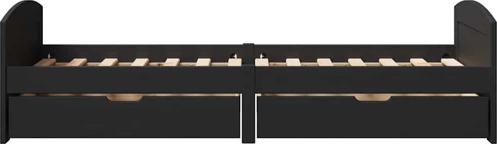 Válenda se 2 zásuvkami bez matrace černé IRUN 90x200 cm 3314678