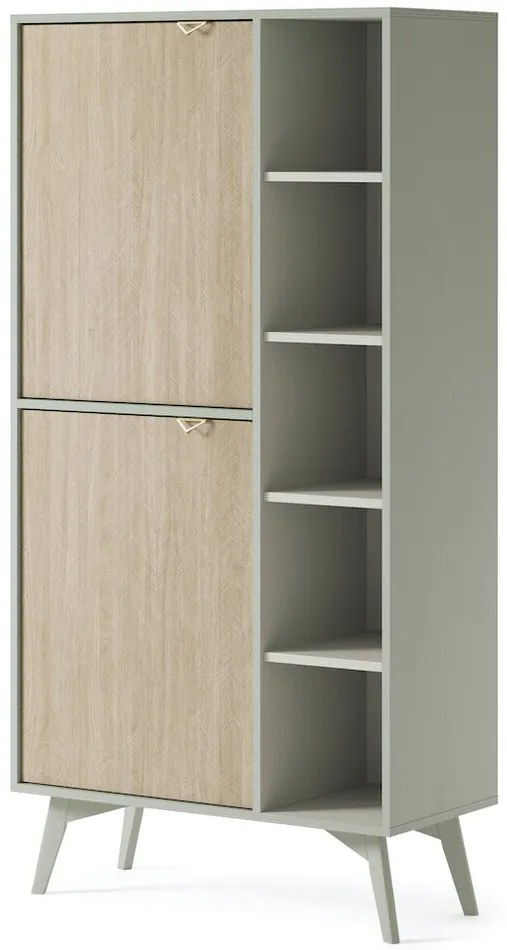 Moderní regál FELICITY 80, zelená / scandi