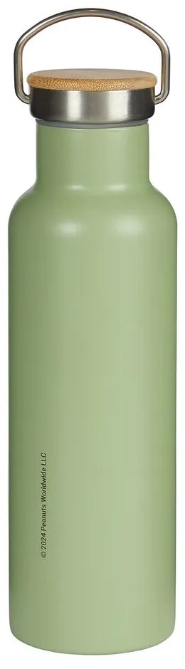PEANUTS Láhev nerezová skaut 650 ml - zelená