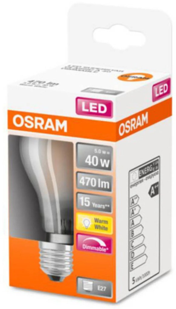 OSRAM Classic A LED E27 4,8W 2700K matná stmívací