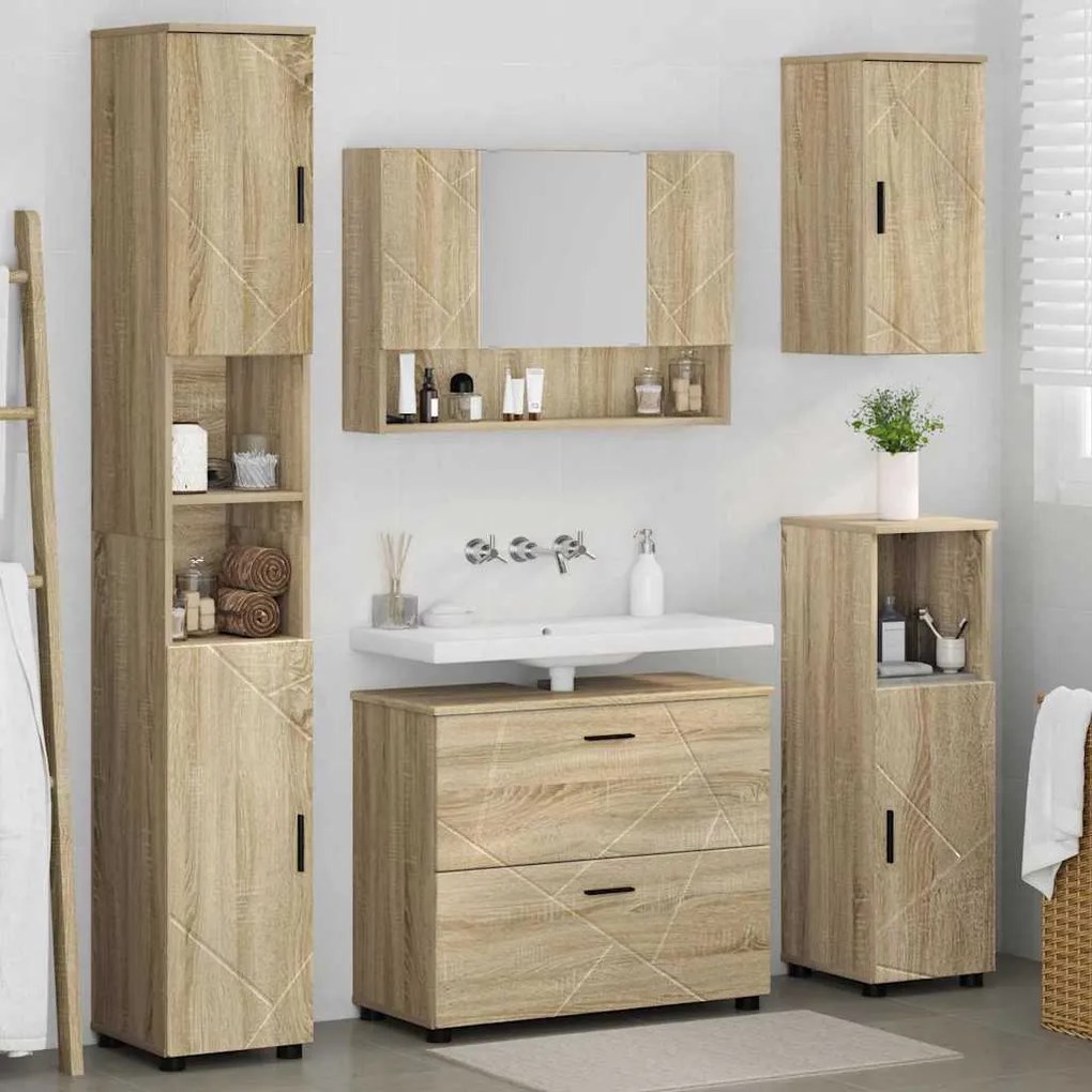 Sada koupelnového nábytku 5 ks Sonoma dub 35 x 30 x 192 cm 3393065