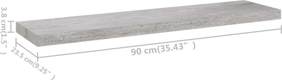 vidaXL Plovoucí nástěnné police 2 ks 90 x 23,5 x 3,8 cm MDF [326604] Barva: bílá s vysokým leskem