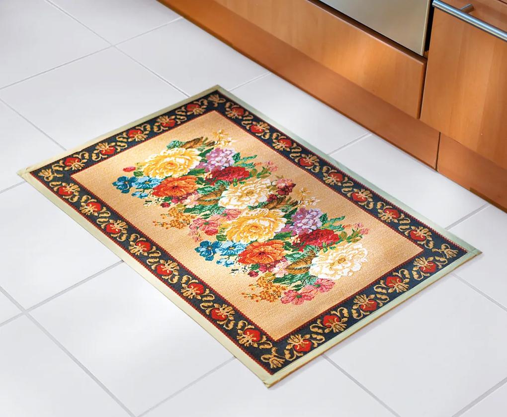 Gobelínový kobereček do kuchyně Květy