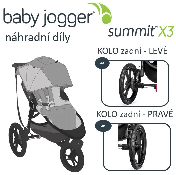 Baby Jogger BabyJogger KOLO zadní SUMMIT X3 LEVÉ