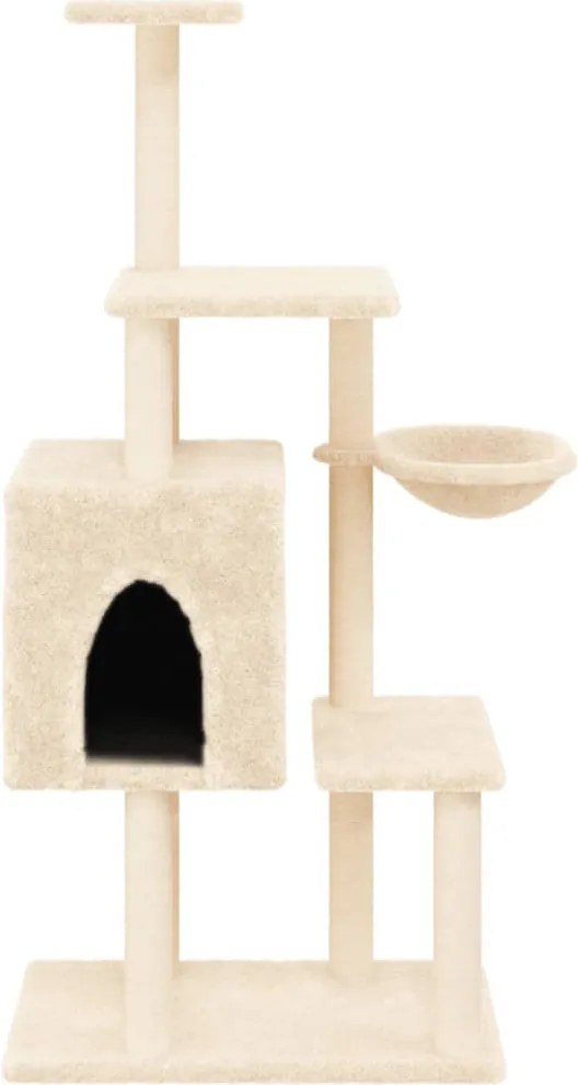 Škrabadlo pro kočky se sisalovými sloupky krémové 131 cm 172127