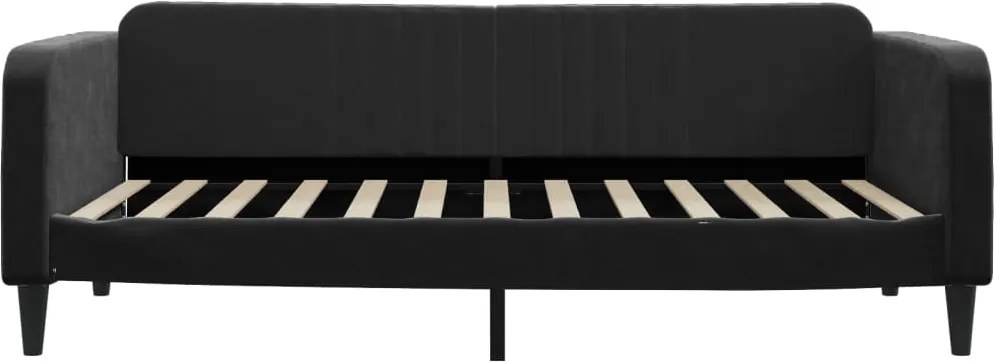 Válenda s přistýlkou a zásuvkami černá 100 x 200 cm samet 3197122
