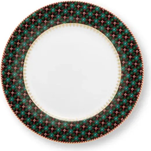Pip Studio Berry Blues talíř Ø23cm, zelený (Talíř z tenkostěnného porcelánu)