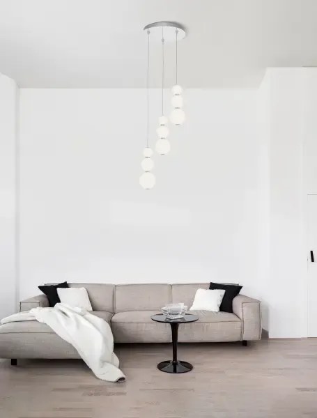 Designový LED lustr Perla 31 chrom