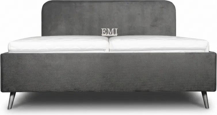 Postel čalouněná ESMINA + lamelový rošt + matrace EMI