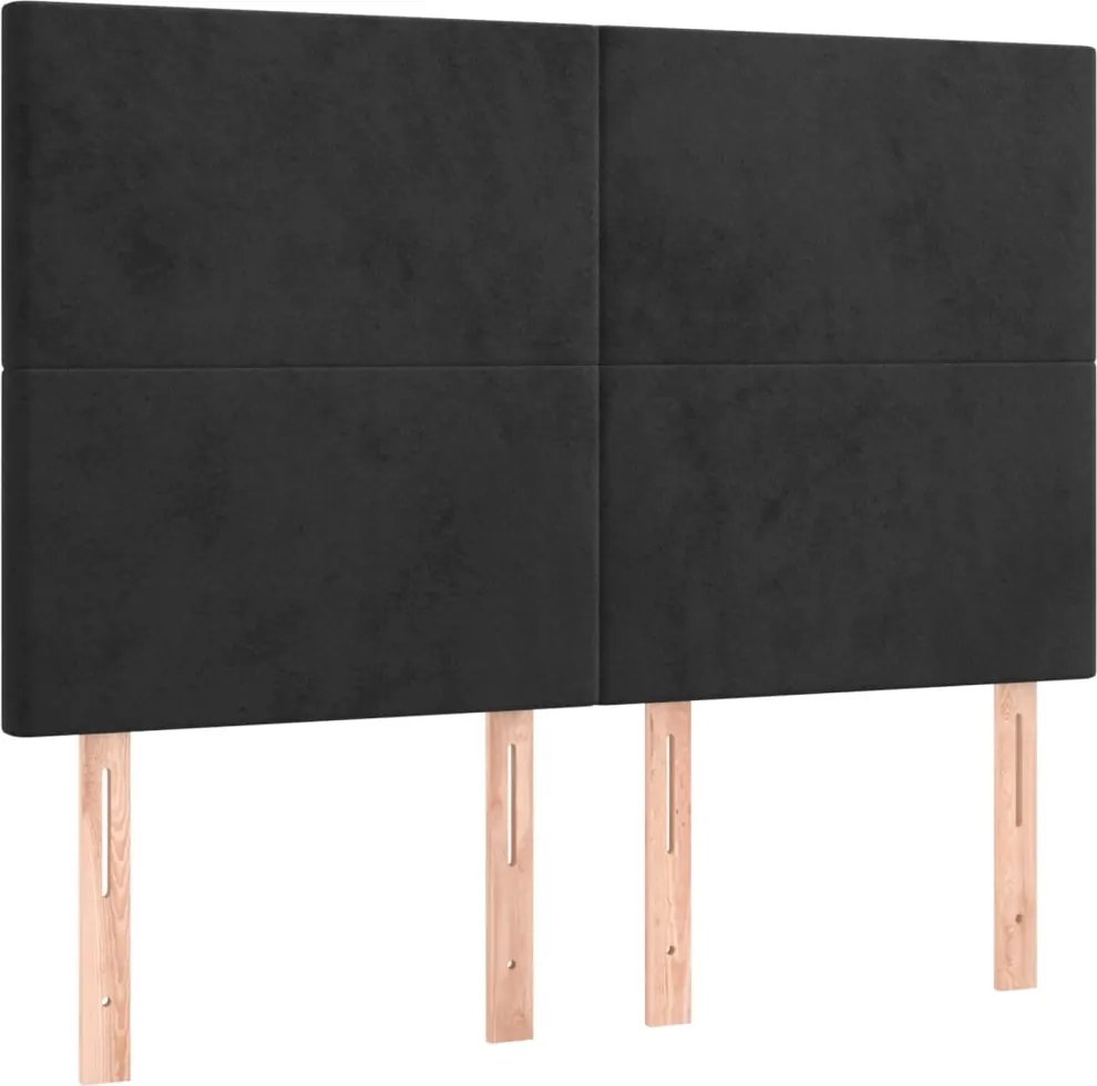 Box spring postel s matrací a LED černá 140x200 cm samet 3136007