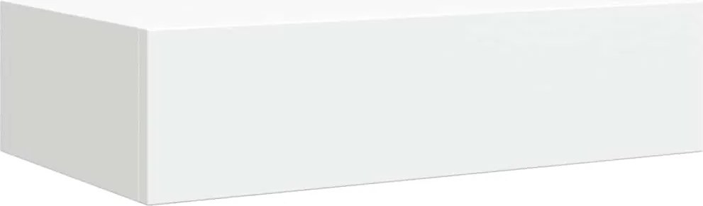 Nástěnné police se zásuvkou 2 ks bílé 40 x 23,5 x 10 cm MDF 330242