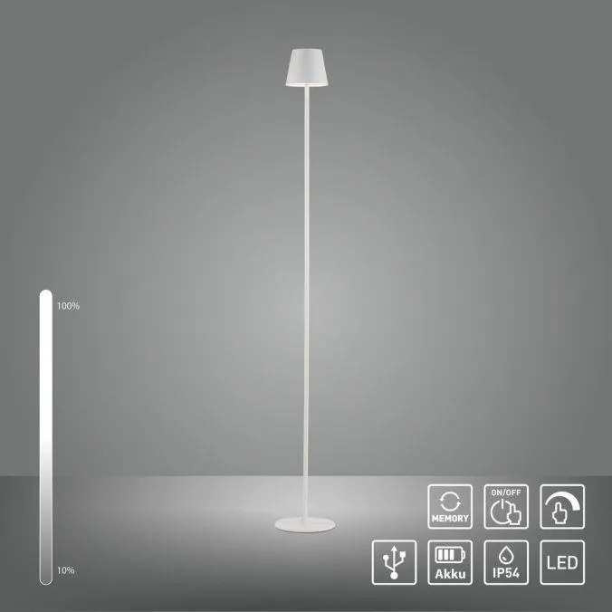 LD 19252-16 LED bateriové svítidlo bílé, stojací a stolní lampa, dotykový stmívač, IP54 pro venkovní použití 3000K - JUST LIGHT