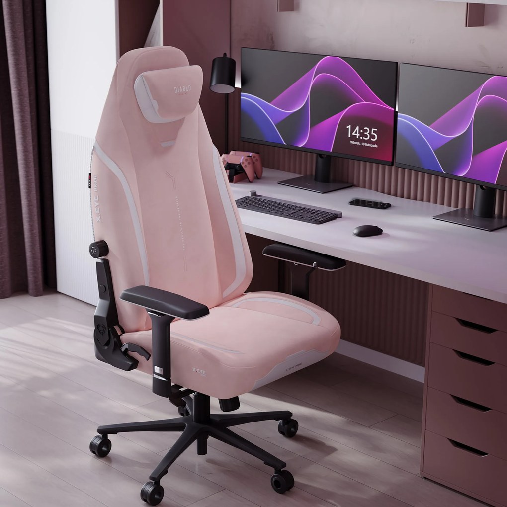 Herní židle Normal Size, černo-růžová: Diablo X-Eye Prime Akira Pink