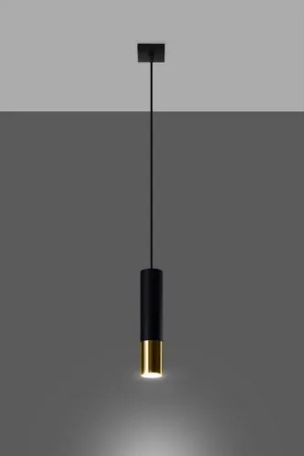 Lustr SOLLUX Loopez 1 GU10 1x40W bez zdroje SL.0952 černá/zlatá