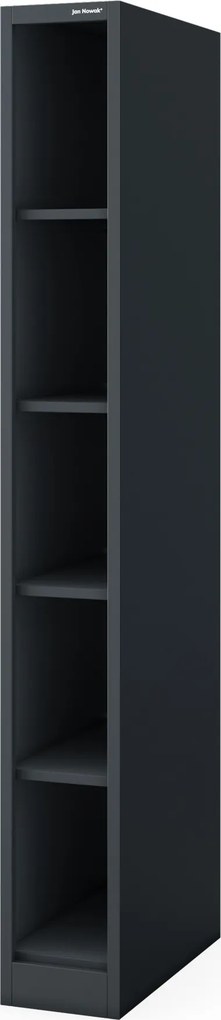Úzký kovový archivační regál na dokumenty antracitový, 250x1950x600 mm: TIM