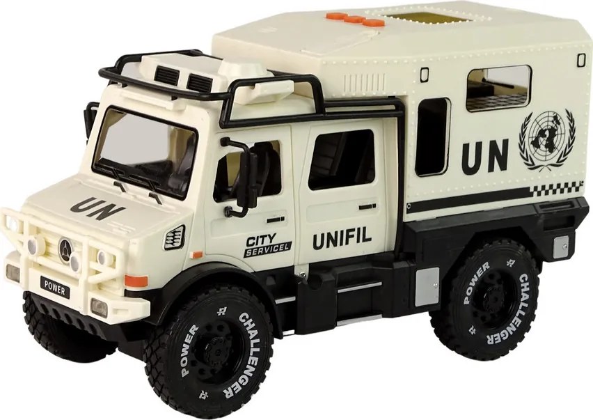 Lean Toys Off-Road Vehicle City Service Béžová zvuková kontrolka otevíracích dveří