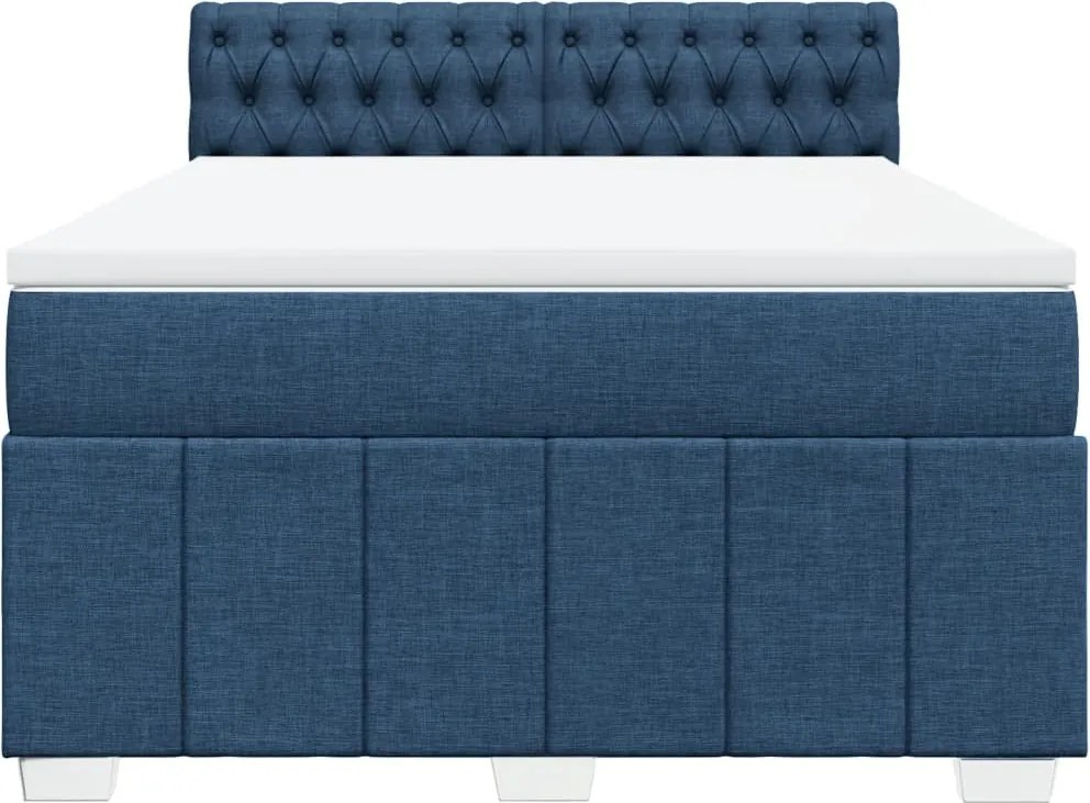 Box spring postel s matrací modrá 160x200 cm textil 3289432