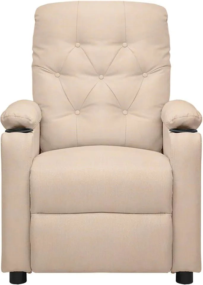Elektrické polohovací křeslo krémové textil 3098848