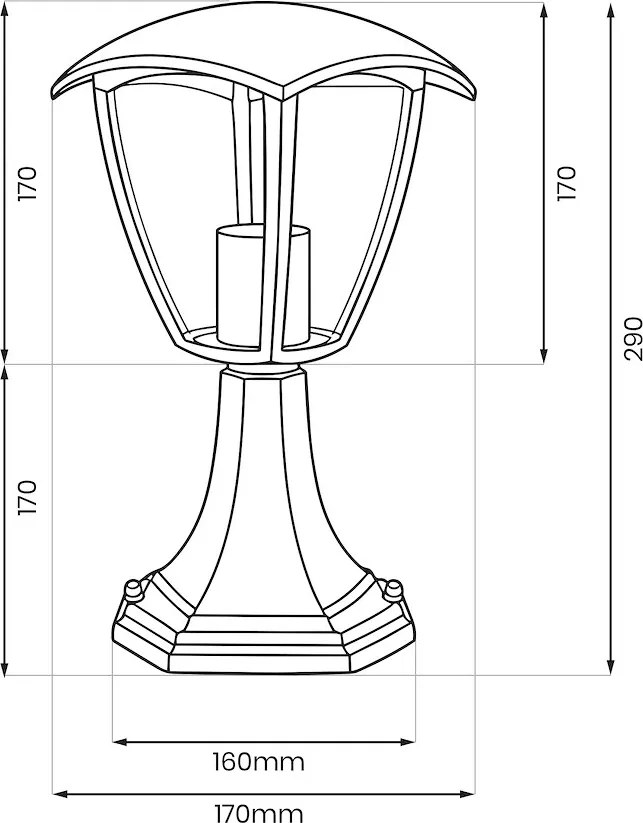 Exteriérové ​​svítidlo Fox, 1x akrylové/černé hliníkové stínítko