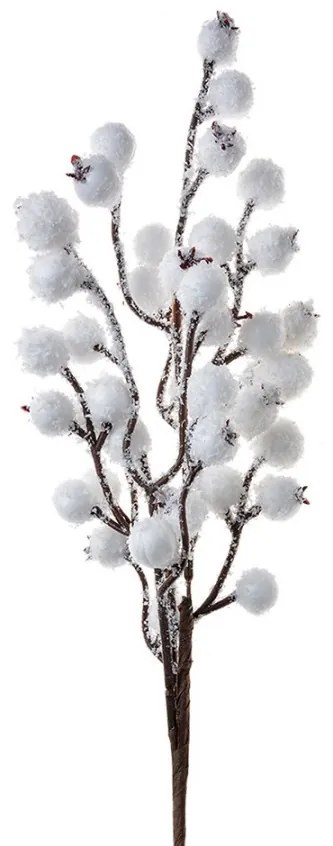 Bílá dekorace vánoční větvička - 10*5*42 cm