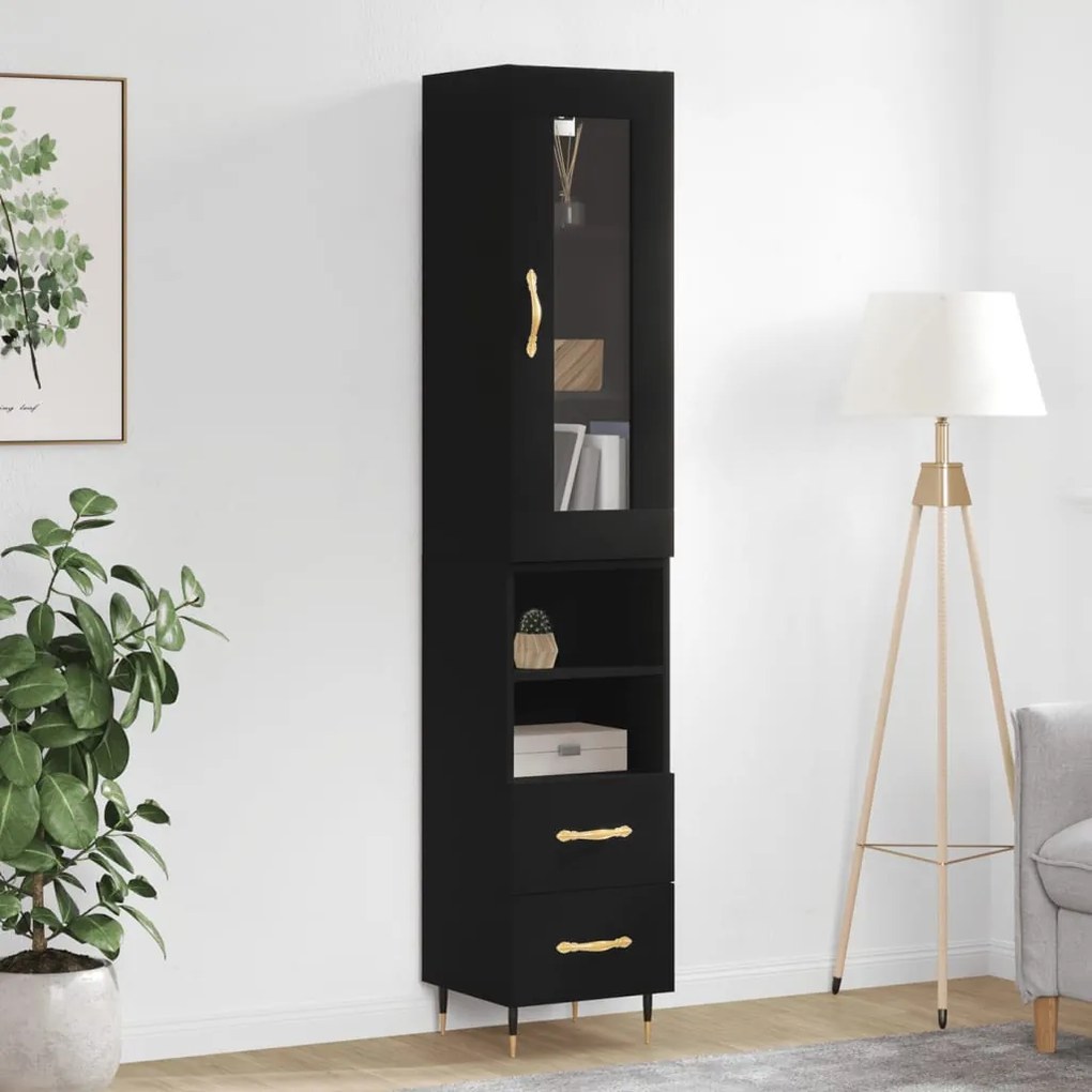 Skříň Highboard 34,5 X 34 X 180 Cm Kompozitní Dřevo - Bílá / 3 police