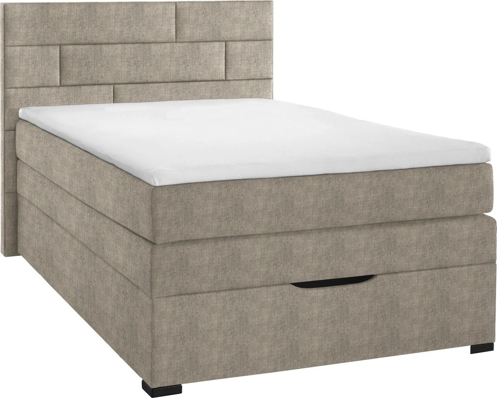XXXLutz POSTEL BOXSPRING, 120/200 cm, šedohnědá Carryhome - Postele s úložným prostorem - 000725000657