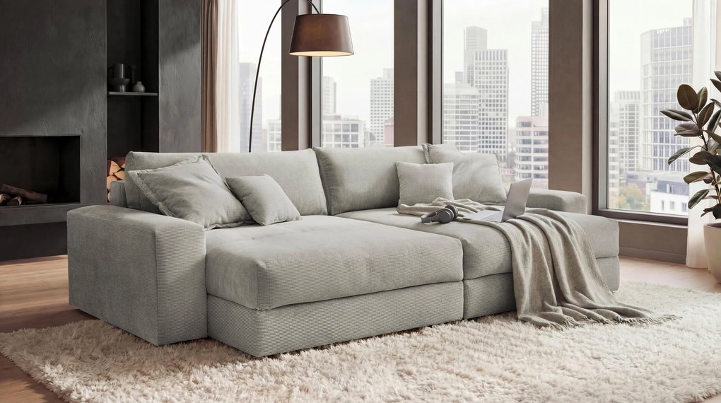 XXXLutz POHOVKA BIG SOFA, textil, béžová P & B - Pohovky - 002220024209
