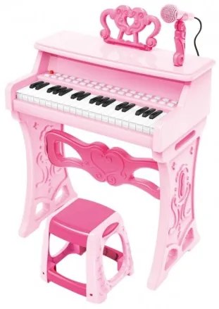 Elektrický klavír s mikrofonem - 37 kláves Růžová