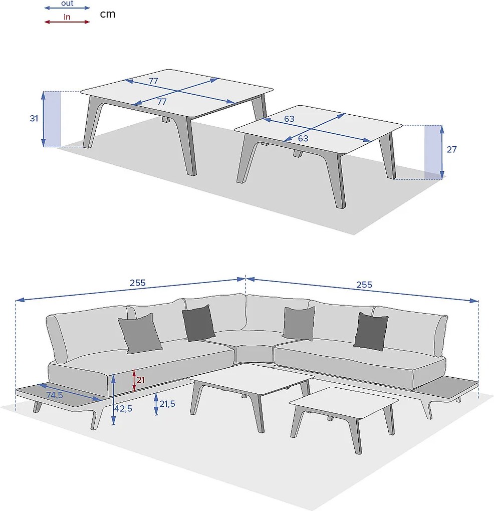 DEOKORK Hliníková luxusní sestava SAN DIEGO pro 7 osob
