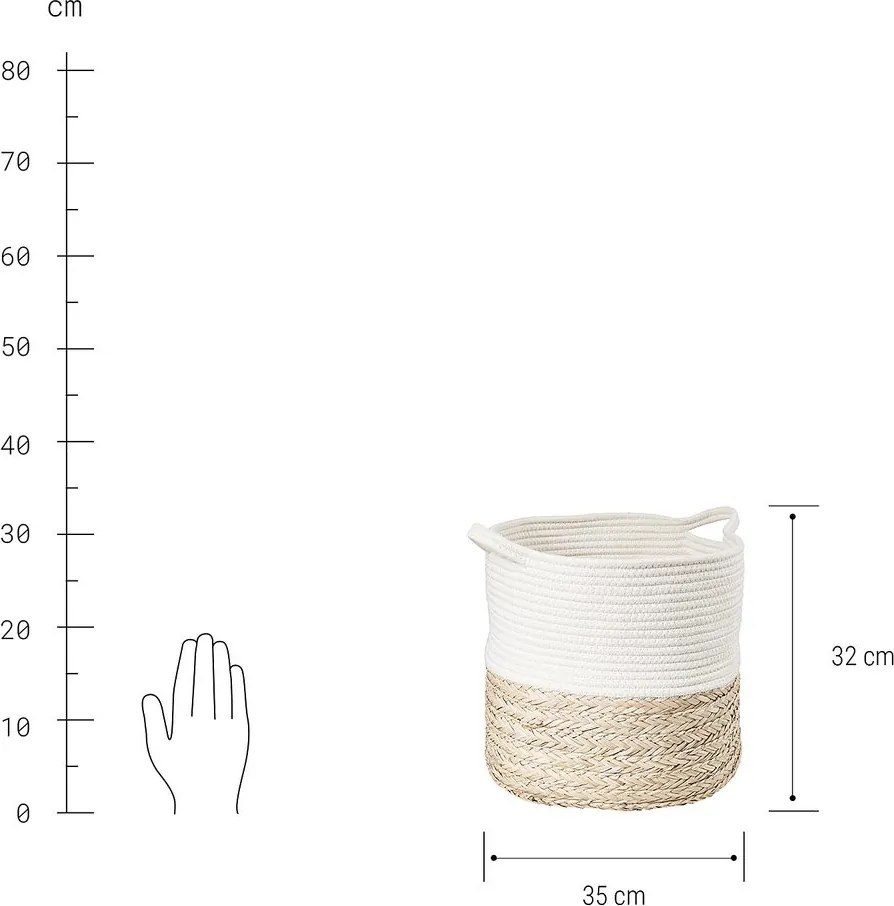 COTTON BRAID Úložný koš z mořské trávy L