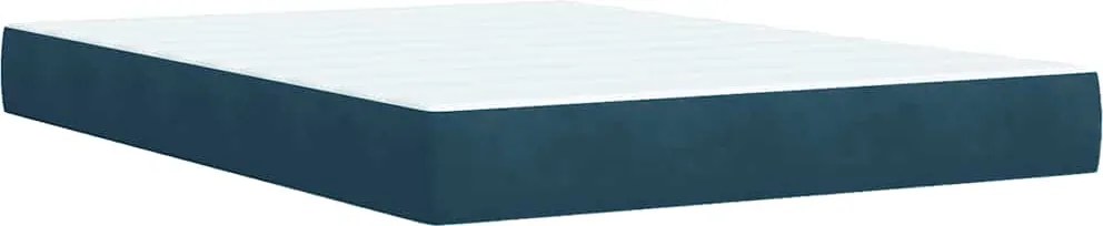 Box spring postel s matrací modrá 140 x 200 cm samet 3290928