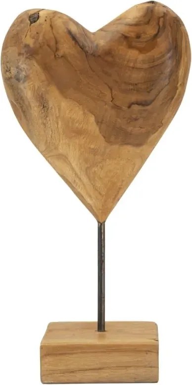Dřevěná dekorace Dobu 37 cm hnědá