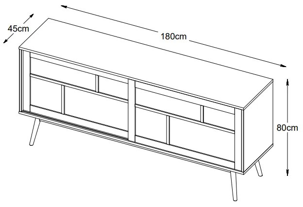 Designová komoda Tallys 180 cm přírodní dub