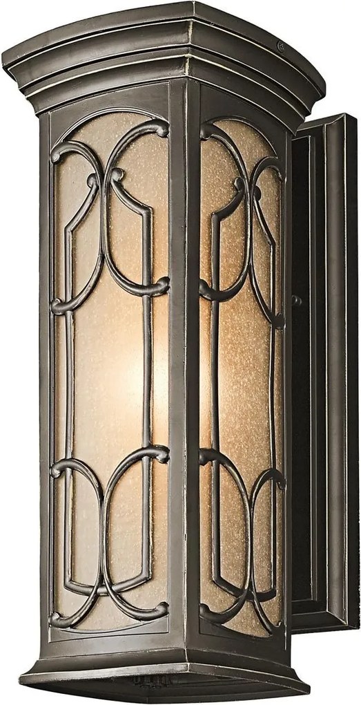 Rustikální venkovní nástěnná lucerna Elstead Franceasi 46 cm starý bronz