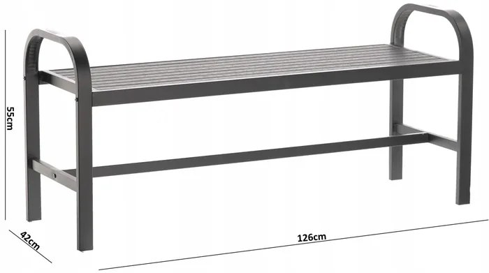 Zahradní lavice Gardineo 126 cm černá