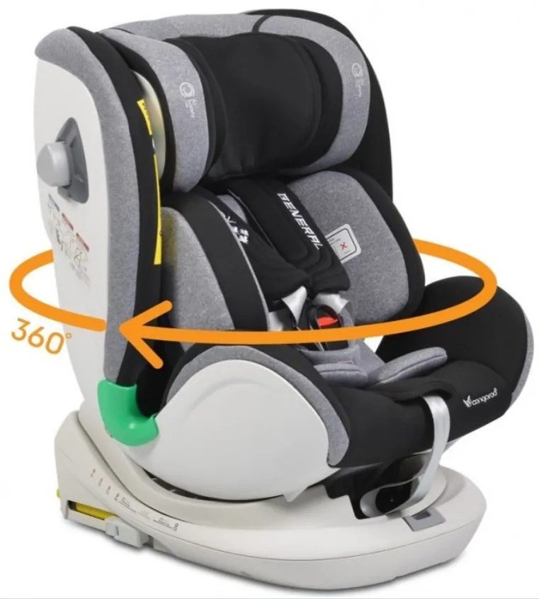 Cangaroo Autosedačka Hybrid 0 - 36 kg Isofix General s 360 ° otáčením - šedá